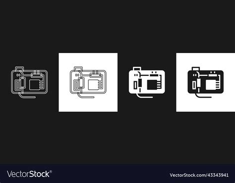 set electronic computer components motherboard vector image