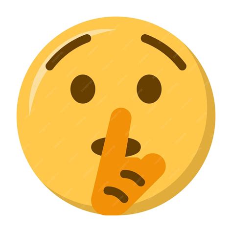 Shushing Face Emoji Icon Premium Vector