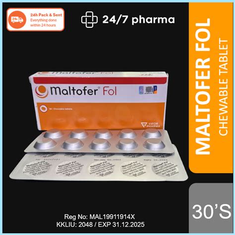 Exp062024 Maltofer Fol Chewable Iron 100mg Folic Acid 035mg Syrup