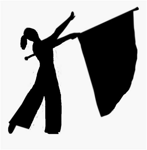 High School Dance Team Clipart Color Guard Silhouette Png Free