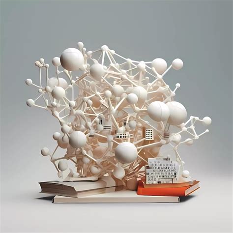 흰색 분자 3d 렌더링 분자의 3d 모델 분자 모델링 기술 분자 설계 프리미엄 사진