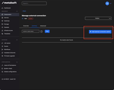 adding a new external connection metalsoft 6 x documentation