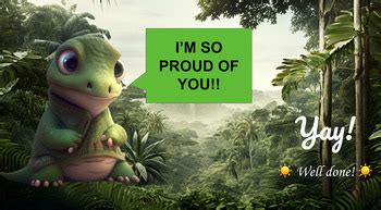 Editable Self Checking Activity Google Slides Game Template Cute Baby Dino
