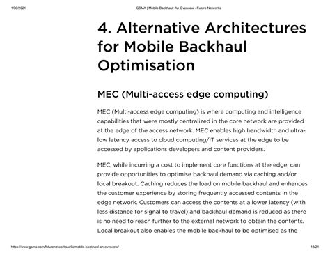 Gsma Mobile Backhaul An Overview Future Networks Pdf