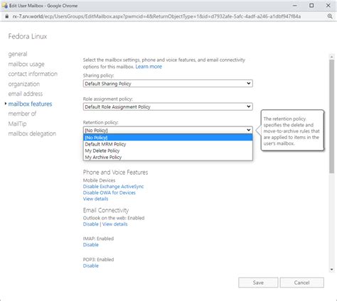 Windows Server Exchange Server Set Retension Policies Server World