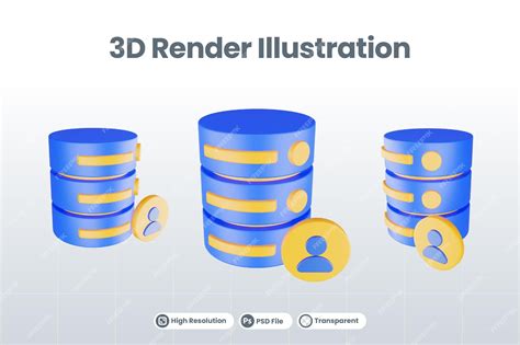 Premium Psd 3d Render Database Server Icon With People Icon Isolated