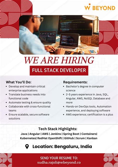 hiringalert fullstackdeveloper techcareers awsjobs careergrowth… w beyond private limited