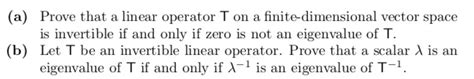 solved a prove that a linear operator t on a