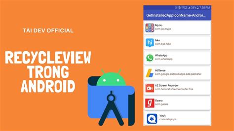 Recyclerview Trong Android Tài Dev Official Youtube