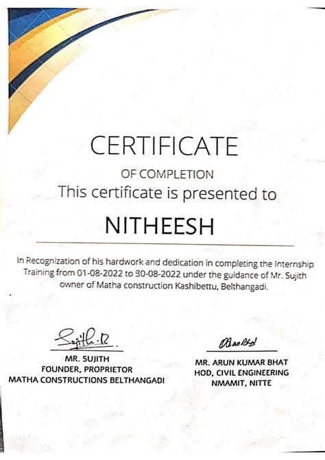 Nitheesh On Linkedin Internship Sitework Construction Professionaldevelopment