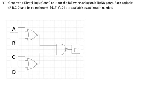 Solved Generate A Digital Logic Gate Circuit For The Chegg