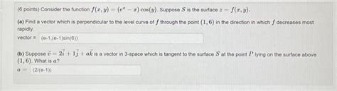 Solved 6 Points Consider The Function F X Y Exx Cos Y Chegg Com