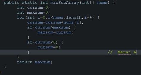 day 26 maximum subarray leetcode 53 meraj akbar posted on the
