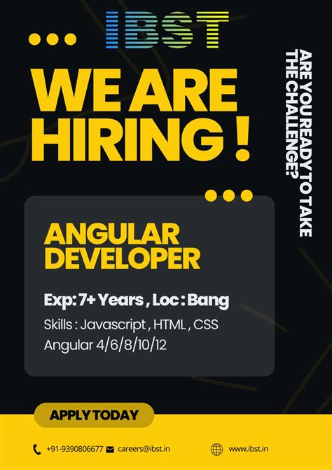 Angulardeveloper Techjobs Bangalorejobs Hiringnow Html Css