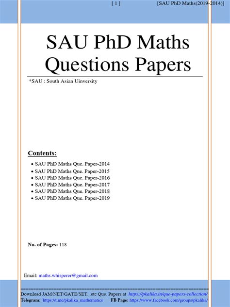 Sau Phd Maths 2019 2014 118pages Pdf Partial Differential Equation