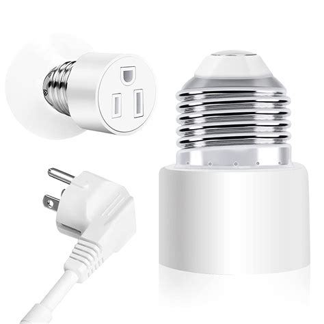 E E Lamp Socket To Prong Socket Adapter Converter Suitable For Garages Patios And