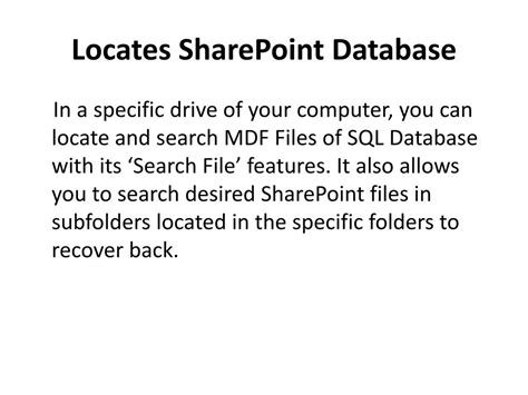 Ppt Sharepoint Server Data Recovery Powerpoint Presentation Free