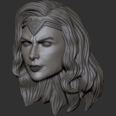 Stl File Gal Gadot As Wonder Woman Head For Action Figures・3d Print