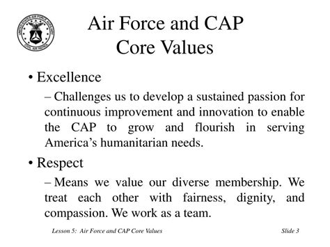 Ppt Air Force And Cap Core Values Powerpoint Presentation Free