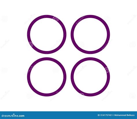 Circle Shape Outline Stroke Collection Symbol Purple Element Vector Illustration Stock Vector