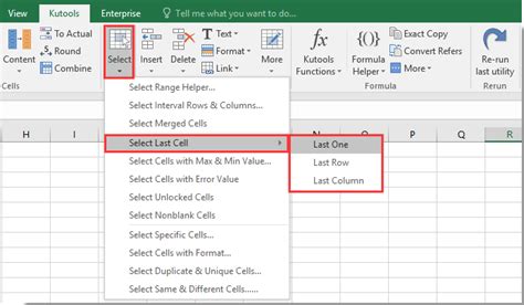 quickly select last cell of used range or last cell with data of last