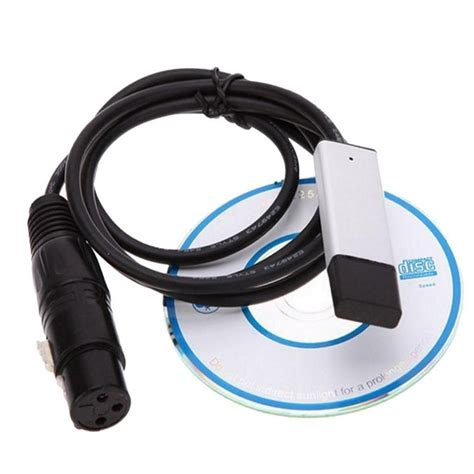 Injueey Usb To Dmx Interface Adapter Led Dimmer Usb Pc Dmx512 Controller Cables De Audio Vídeo