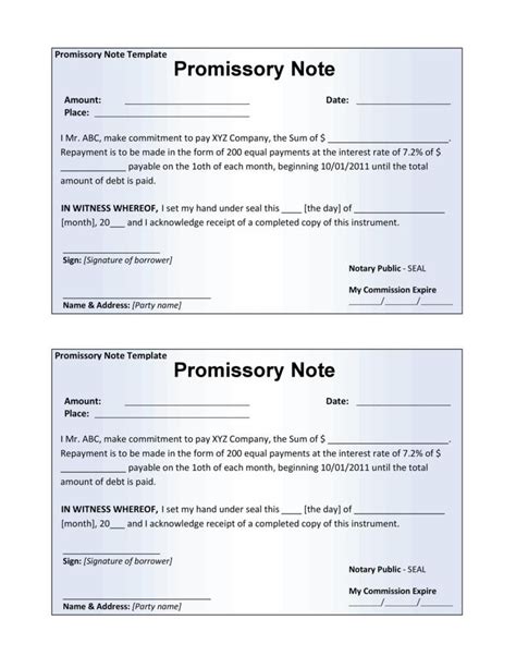 50 Free Promissory Note Templates Secured Unsecured Artofit