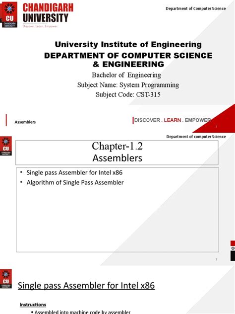 University Institute Of Engineering Department Of Computer Science