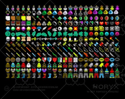 16 Bit Fantasy Sprite Set GameDev Market