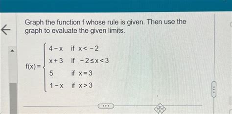 Solved ← Graph The Function F Whose Rule Is Given Then Use