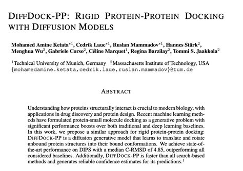 Ahsen Khaliq On Linkedin Diffdock Pp Rigid Protein Protein Docking