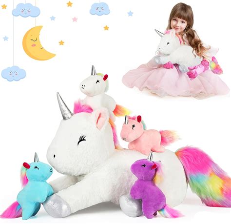Umikool Direct Colorful Unicorn Plush Toy For Girls Ages 4