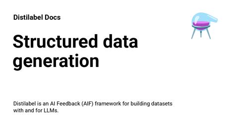 Structured Data Generation Distilabel Docs