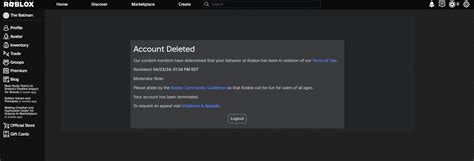 very weird account deletion platform usage support developer forum roblox