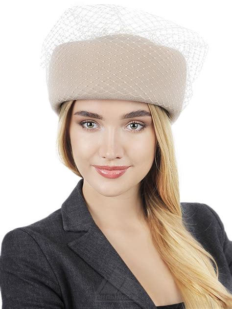 Шляпка с вуалью из фетра Таблетка - Шляпа Для женщин Демисезон купить ...