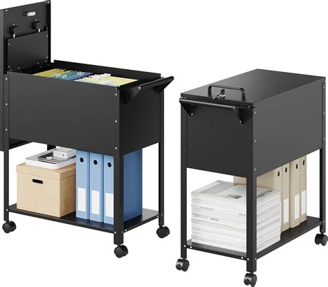 Letaya Mobile File Cabinet With Lock Rolling Filing Cart With Wheels Hanging Letter A4 F4 Legal