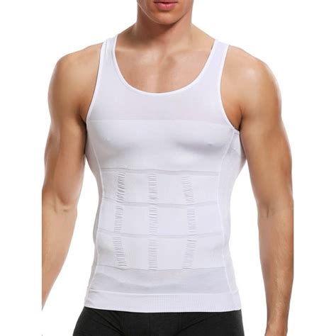 Qric Mens Gynecomastia Compression Shirts Slimming Undershirt Body