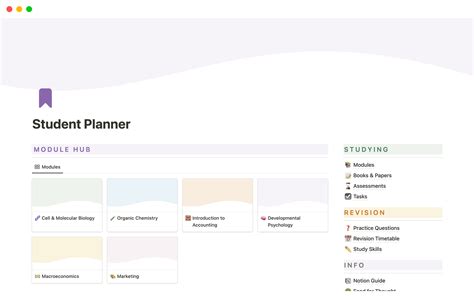 Student Planner By Naomi Notada Notion Template