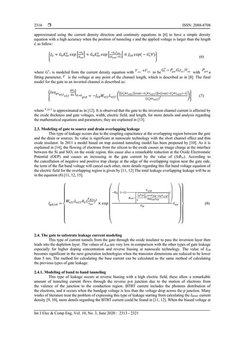 Accurate Leakage Current Models For Mosfet Nanoscale Devices Pdf