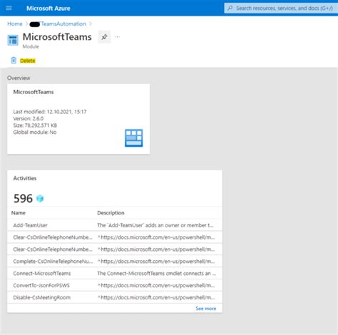 how to downgrade the microsoft teams module in your azure automation account espc conference 2025