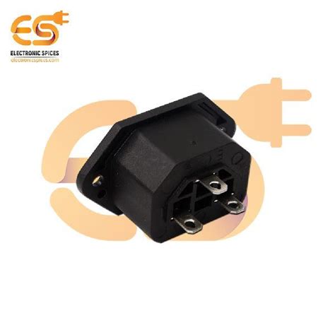 C15 10a 250v Panel Mount 3 Pin Female Inlet Module Power Supply Socket