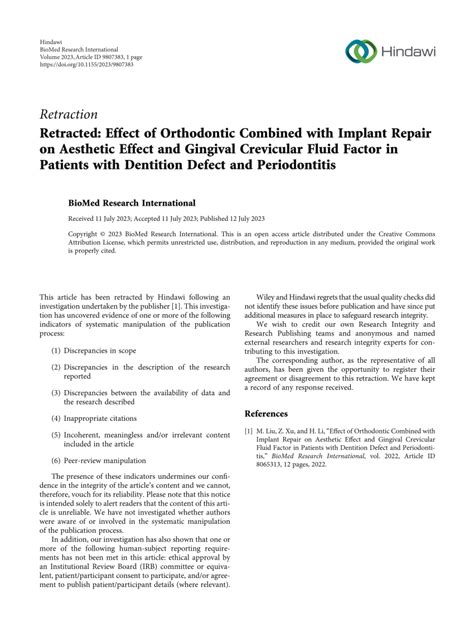 Pdf Retracted Effect Of Orthodontic Combined With Implant Repair On Aesthetic Effect And