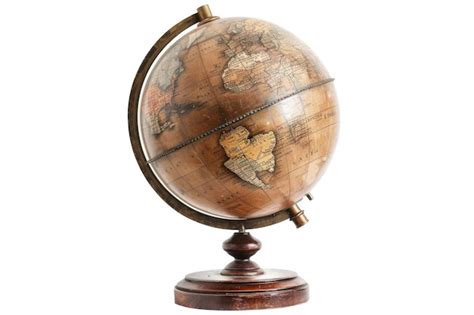 An Antique World Globe With A Classic Map Premium Ai Generated Image