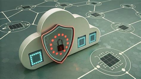 Digital Cloud With Shield And Lock Symbol Representing Cybersecurity And Data Protection In
