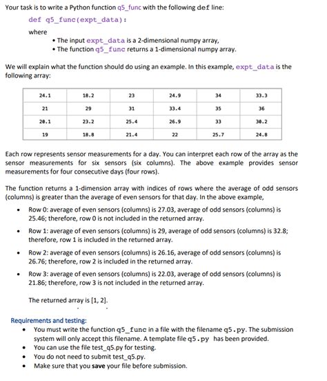 solved your task is to write a python function q5 func with