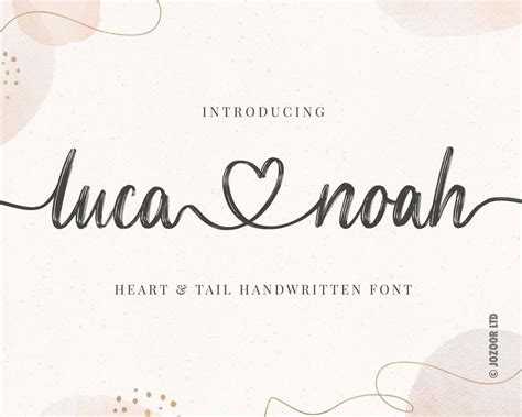script font font with hearts font with tails heart font etsy heart