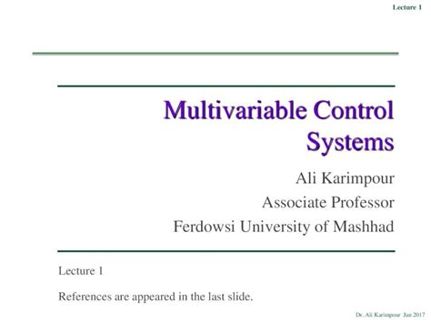 pdf multivariable control systems personal datakarimpor profcms um