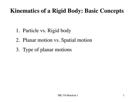 PPT Introduction To Rigid Body Kinematics Conceptual Overview PowerPoint Presentation ID