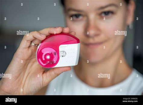 Close Up View Of Woman Holding Medicine Dry Powder Inhaler For