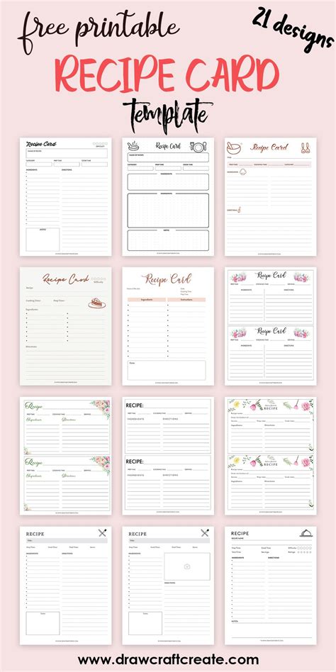 Free Printable Recipe Cards 21 Templates Artofit